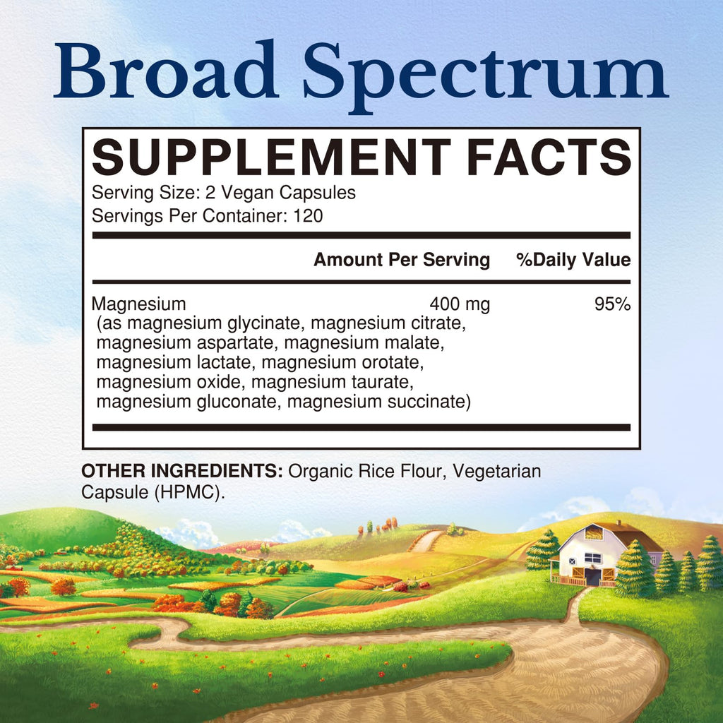 Non-GMO magnesium capsules for wellness