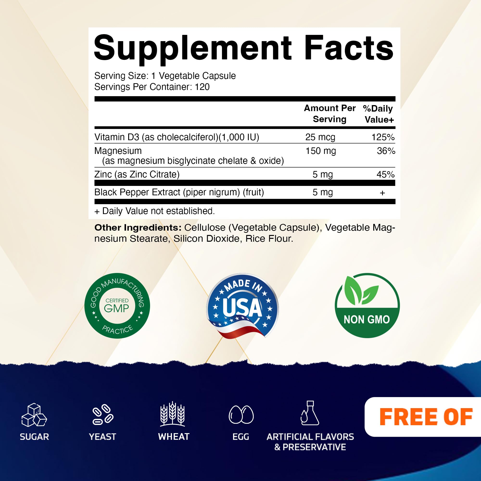 Non-GMO magnesium capsules for wellness