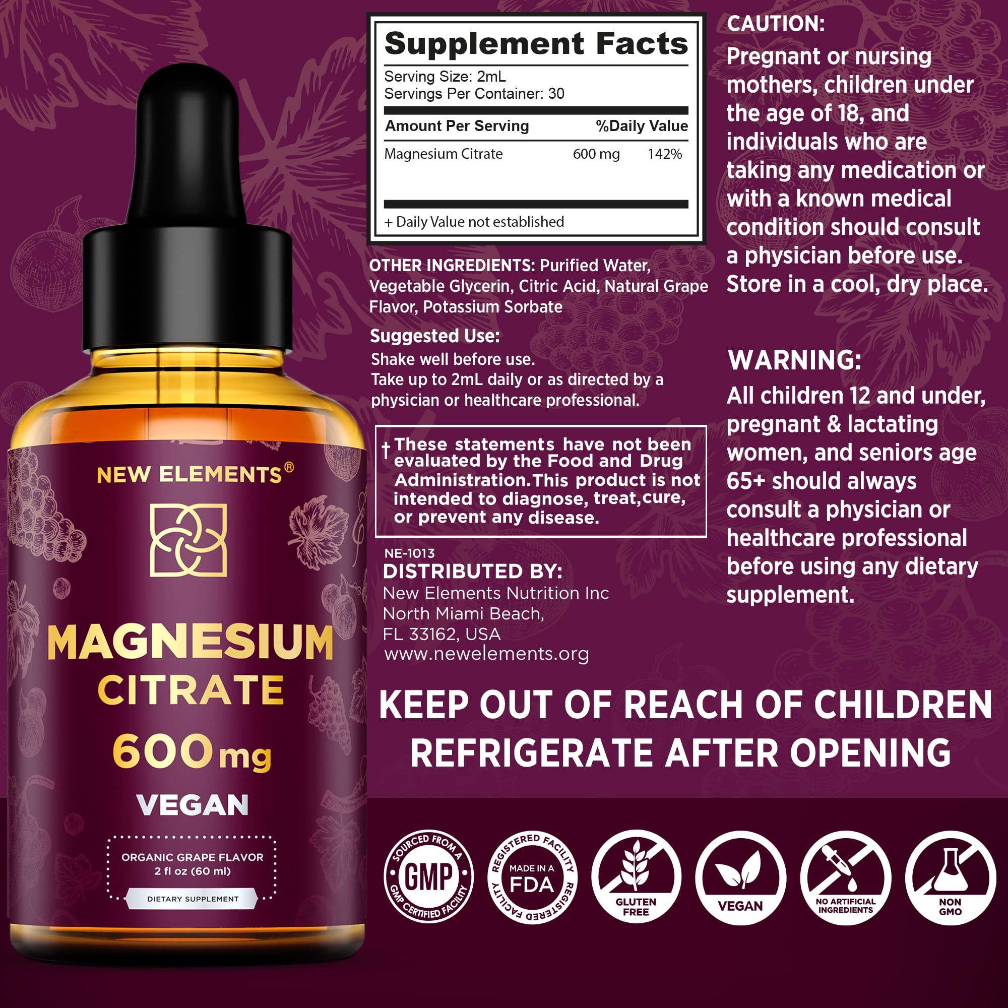 non-GMO magnesium drops for muscle relief
