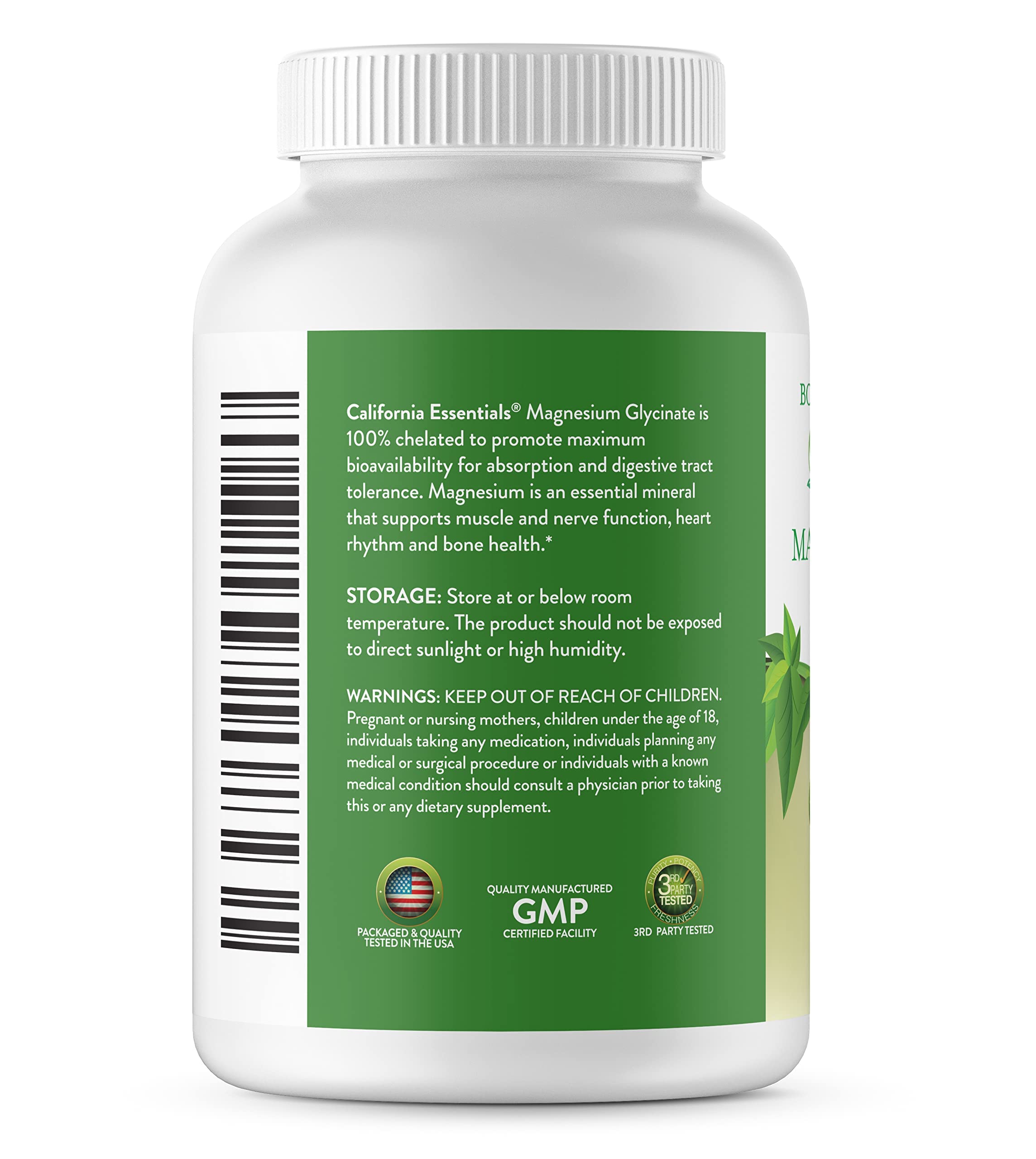 non-GMO magnesium glycinate tablets