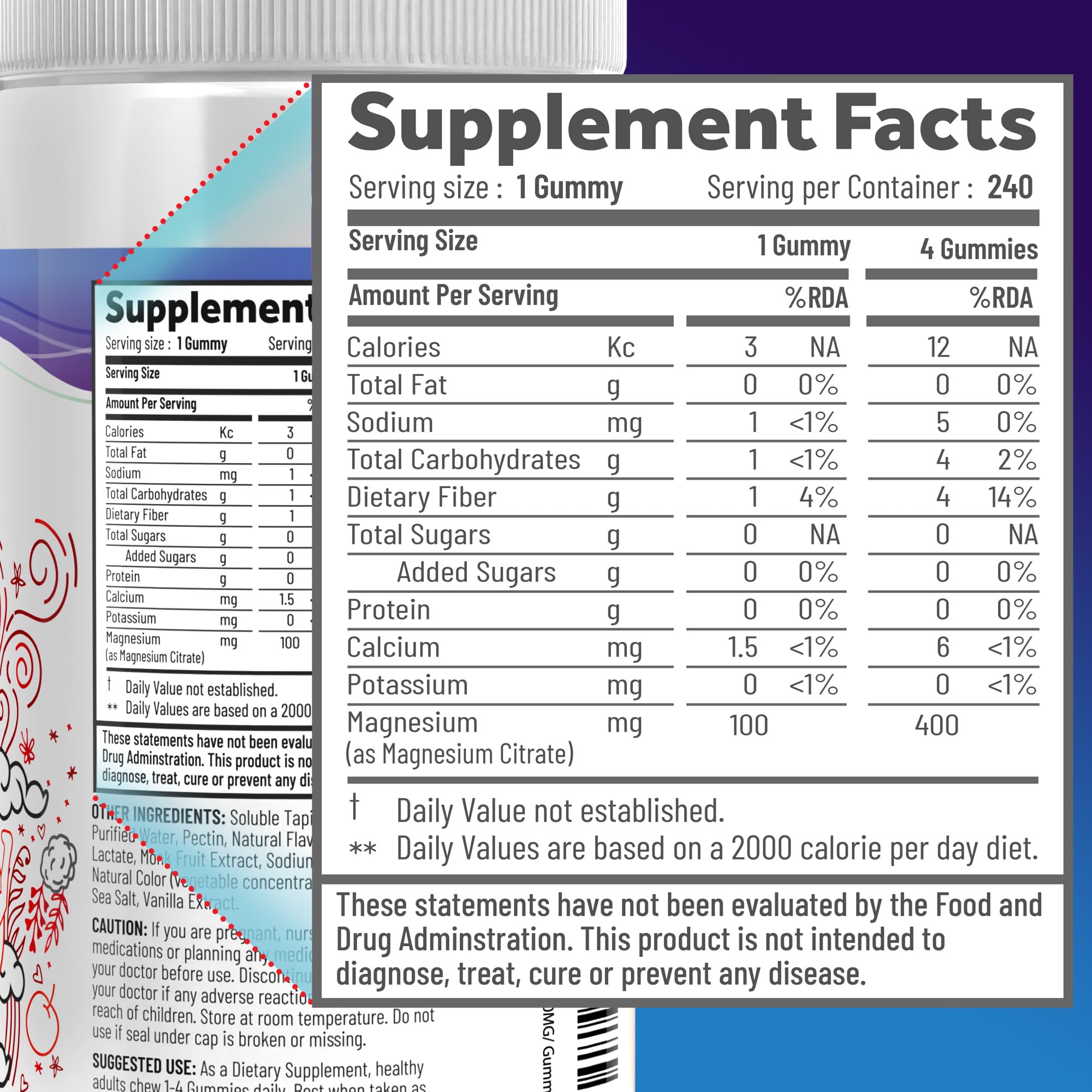 non-GMO magnesium gummies for adults