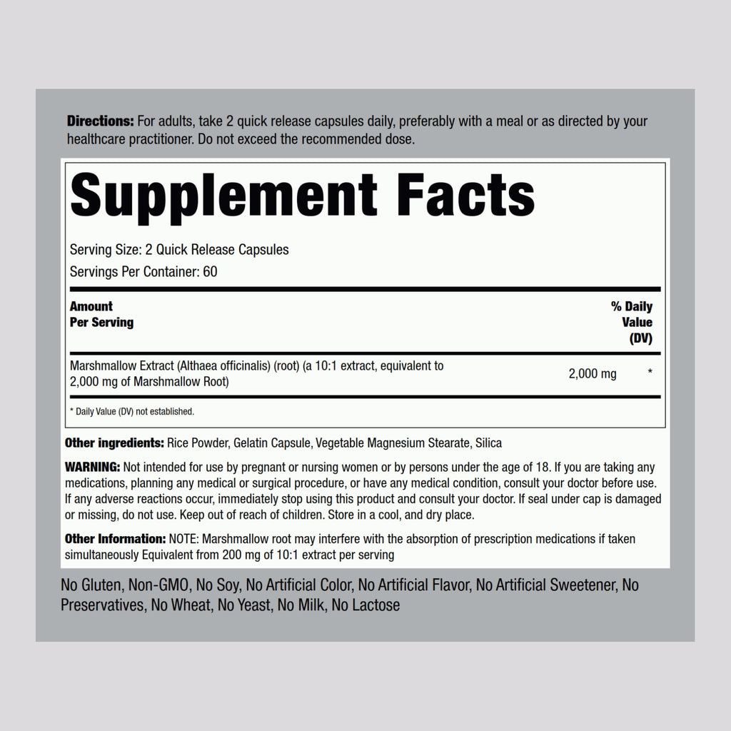 non-GMO marshmallow root supplement