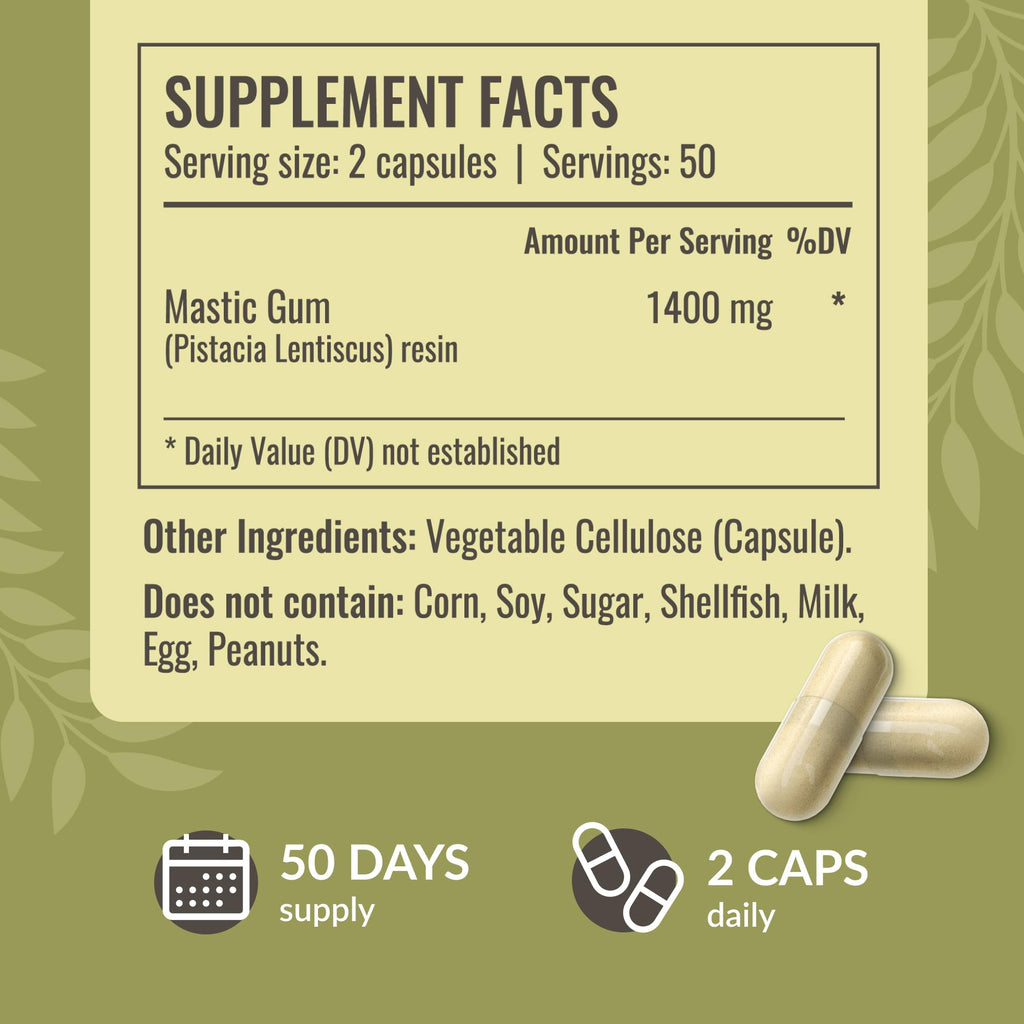 non-GMO mastic gum supplement