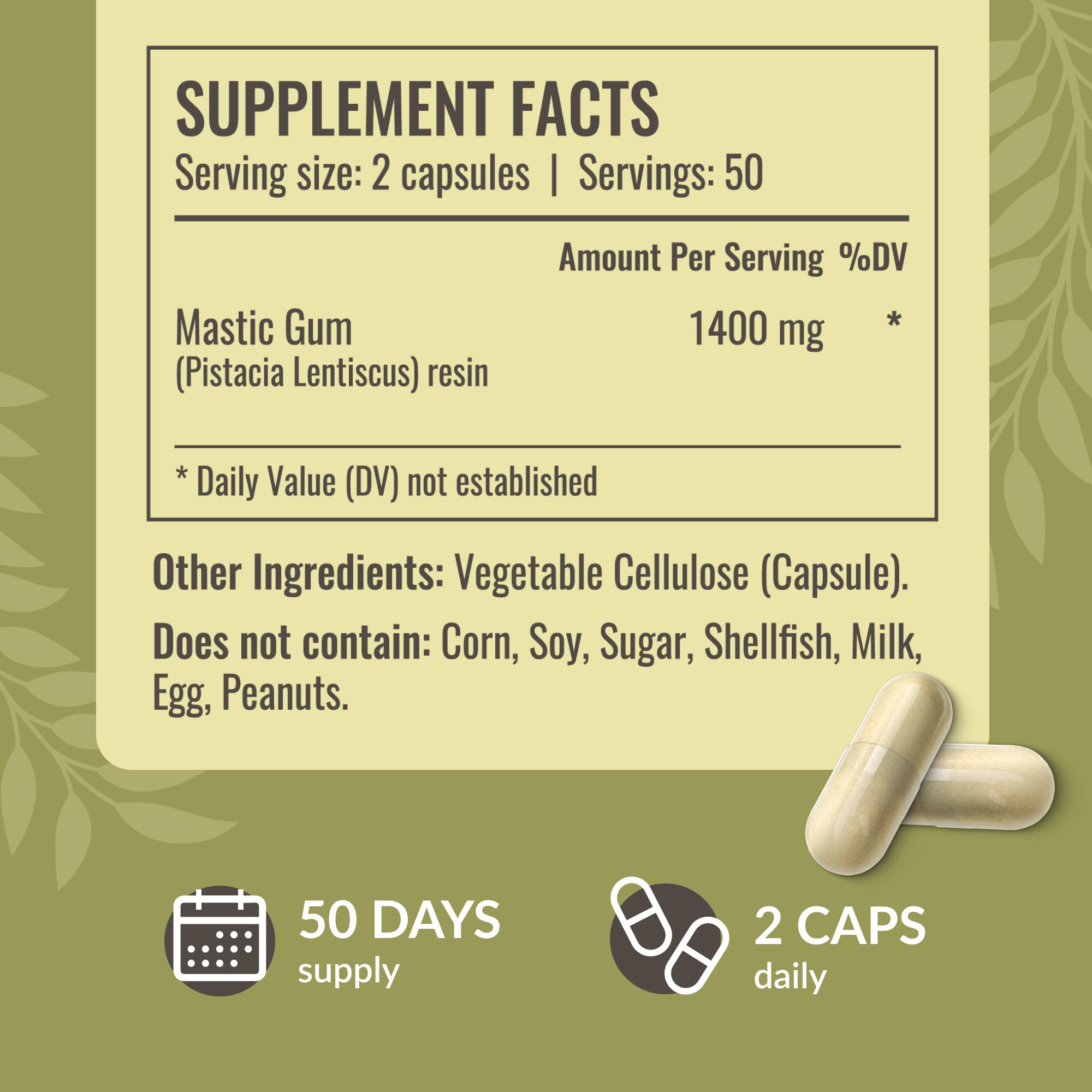 non-GMO mastic gum supplement