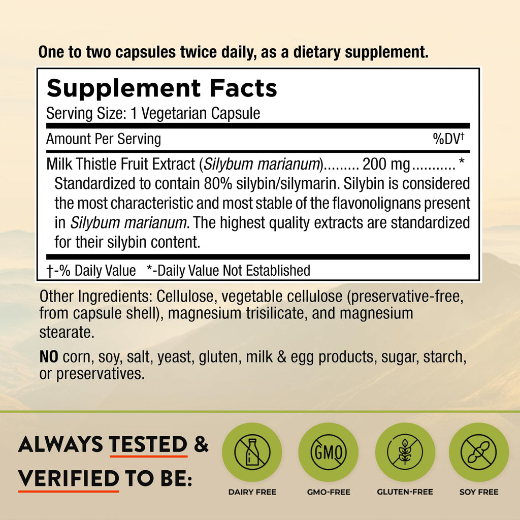 non-GMO milk thistle capsules
