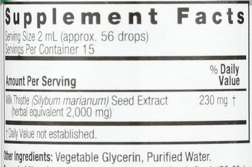 non-GMO milk thistle extract 1oz