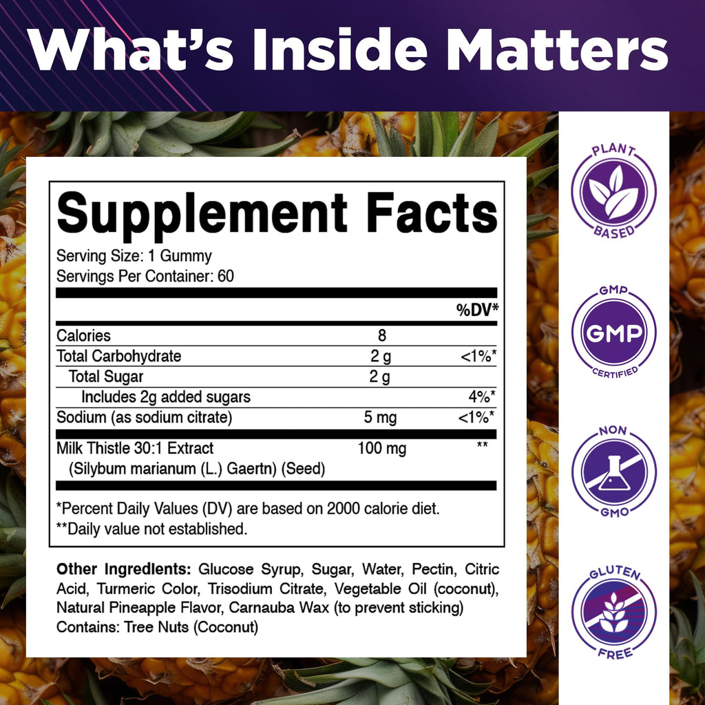 Non-GMO milk thistle herbal gummies