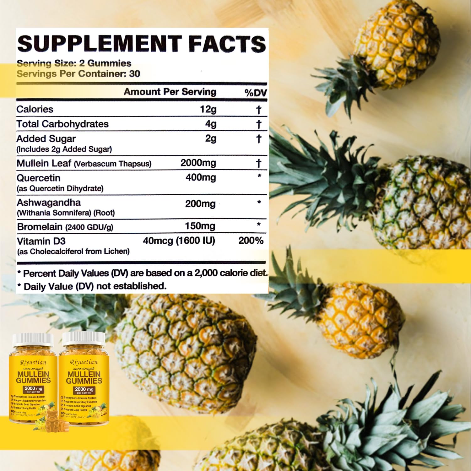 Non-GMO mullein gummies for immunity
