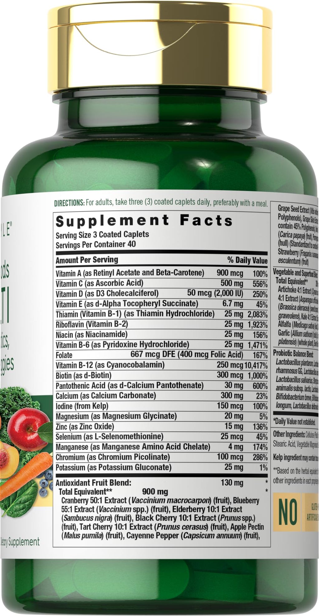 Non-GMO multivitamin with probiotics