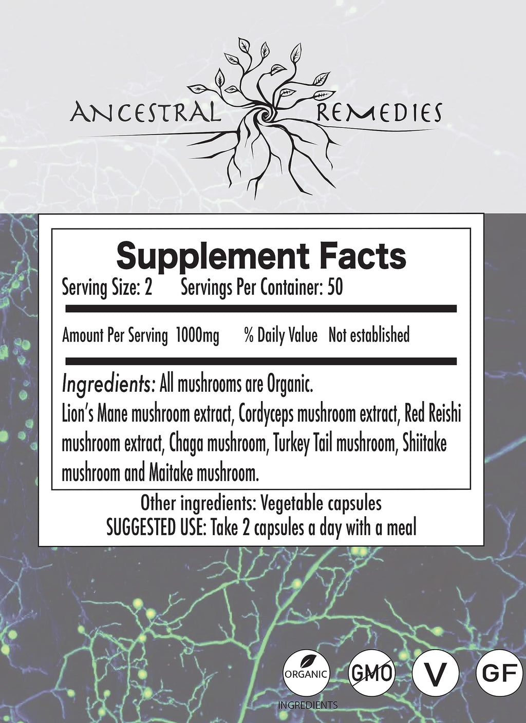 non-GMO mushroom capsules for energy