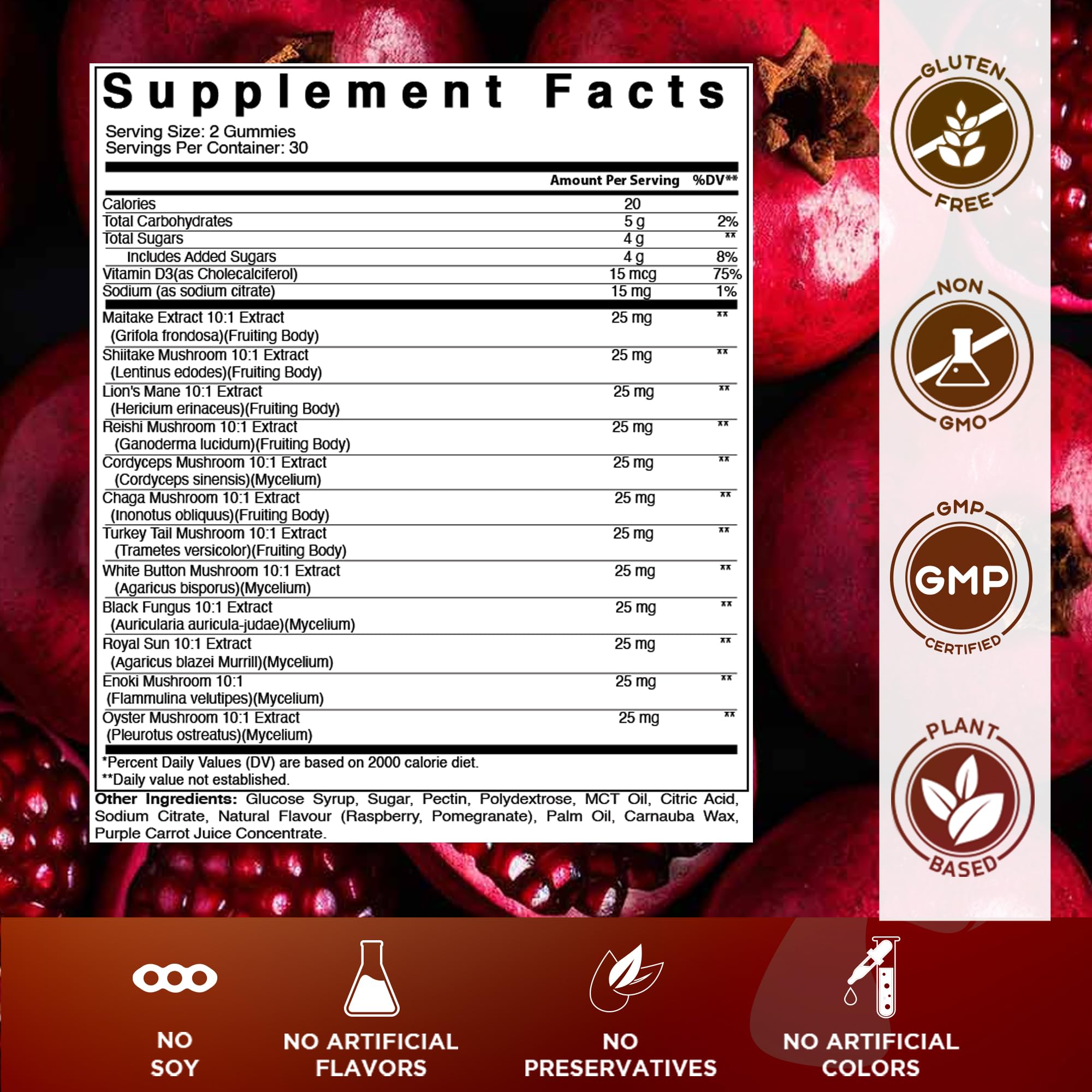 non-GMO mushroom gummies for health