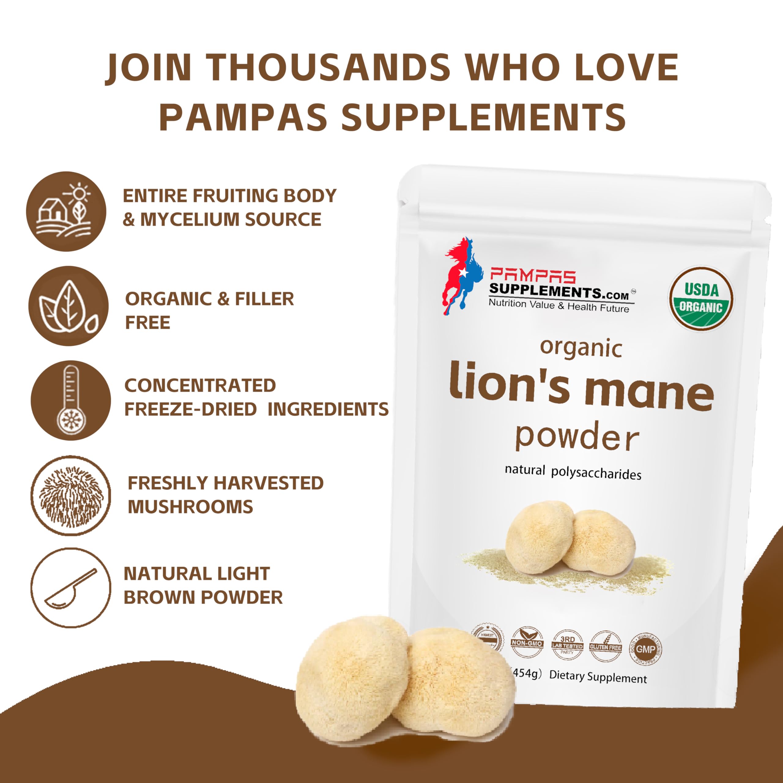 Non-GMO mushroom powder for immunity