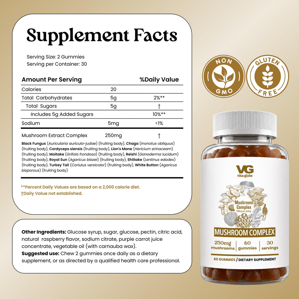 Non-GMO mushroom supplement blend