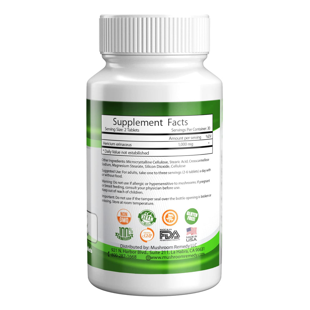 non-GMO mushroom supplement tablets