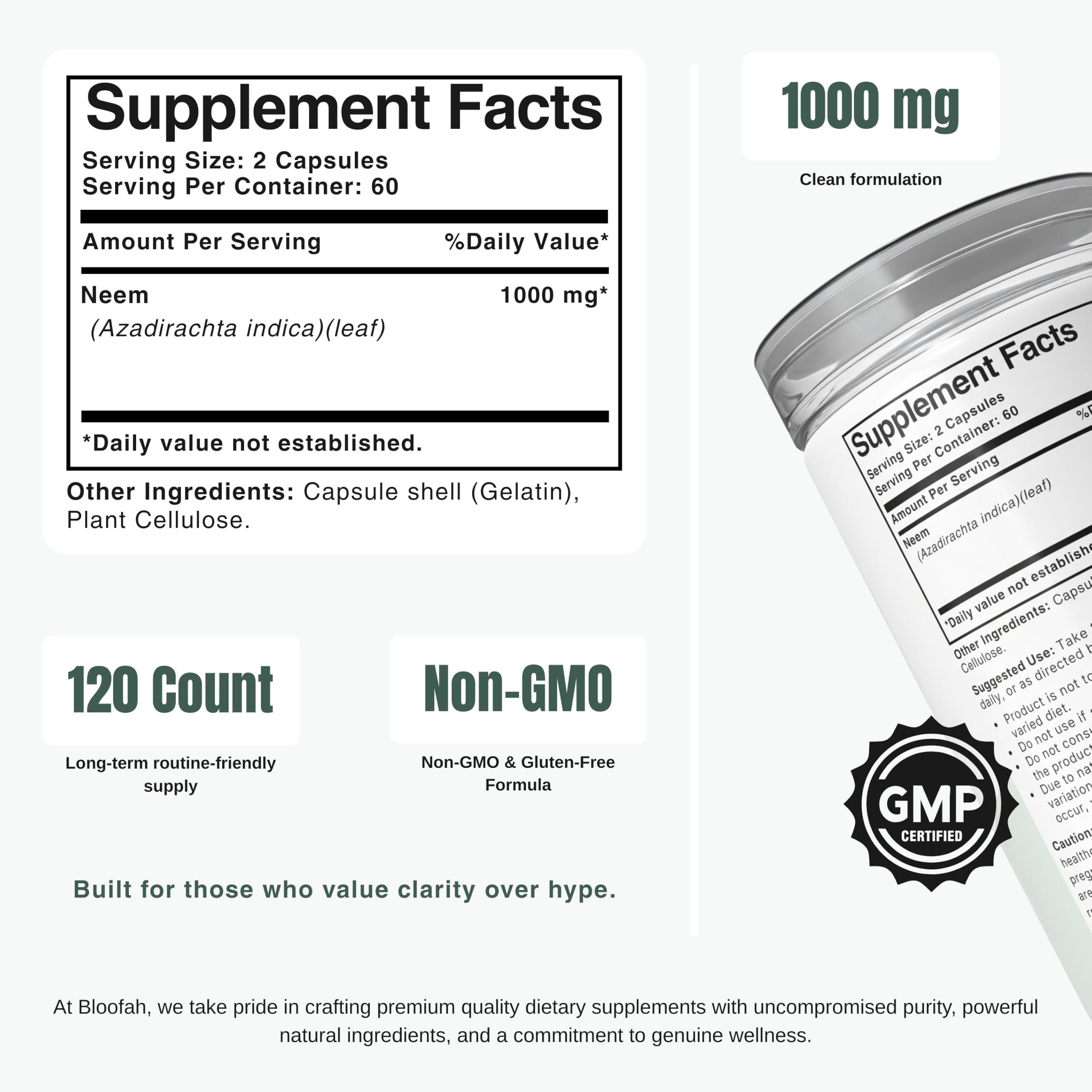 non-GMO neem capsules for health