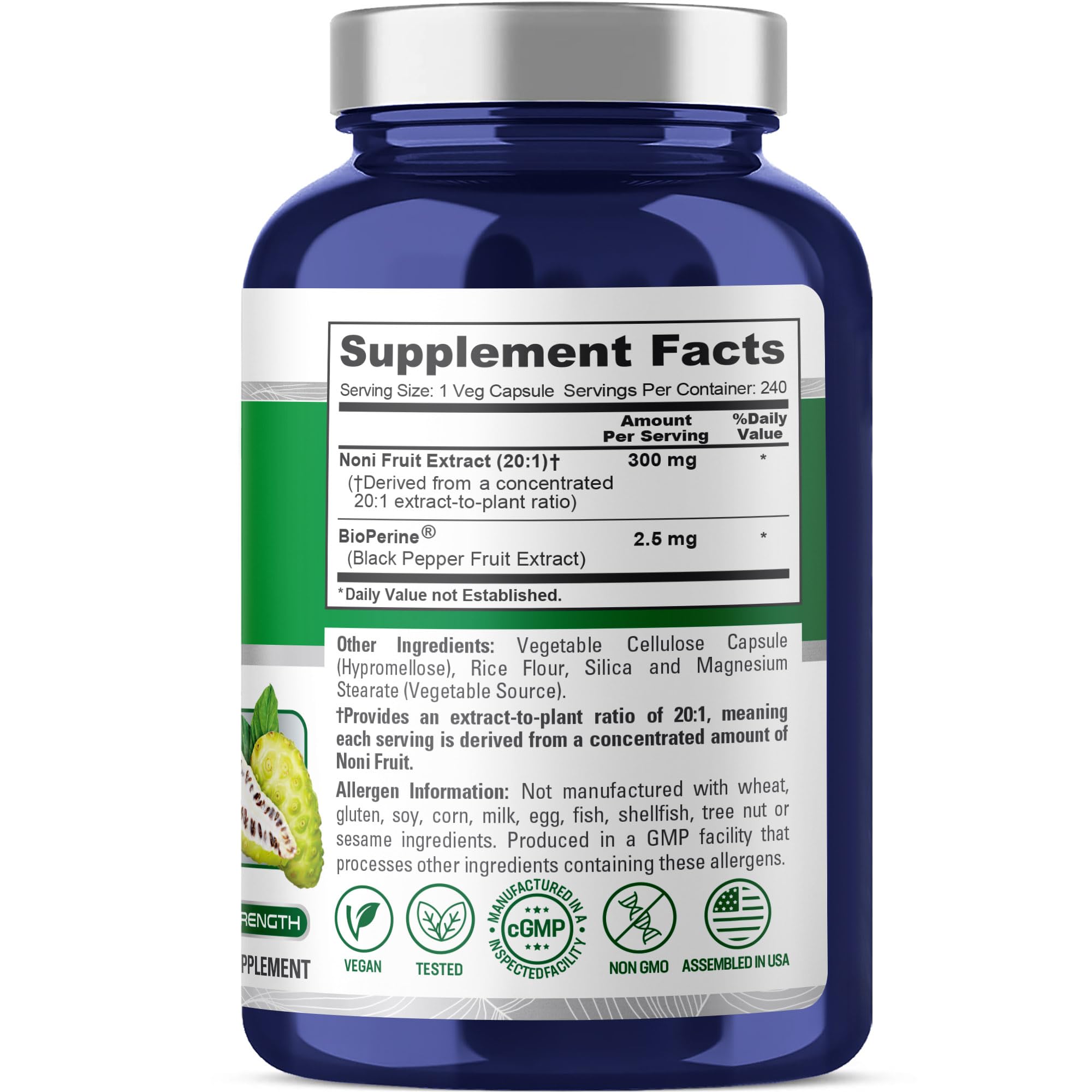 non-GMO noni capsules for adults