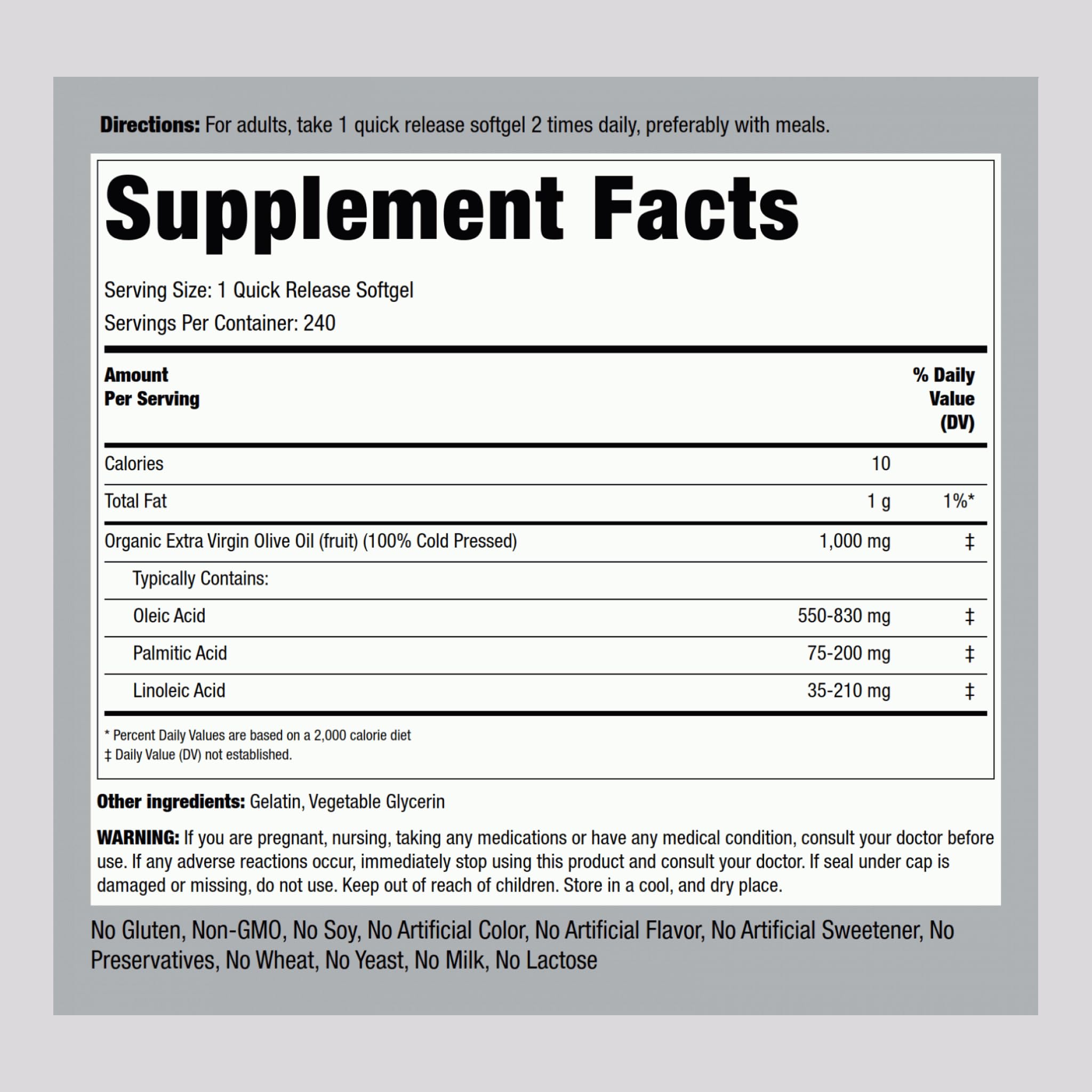 Non-GMO olive leaf health supplement