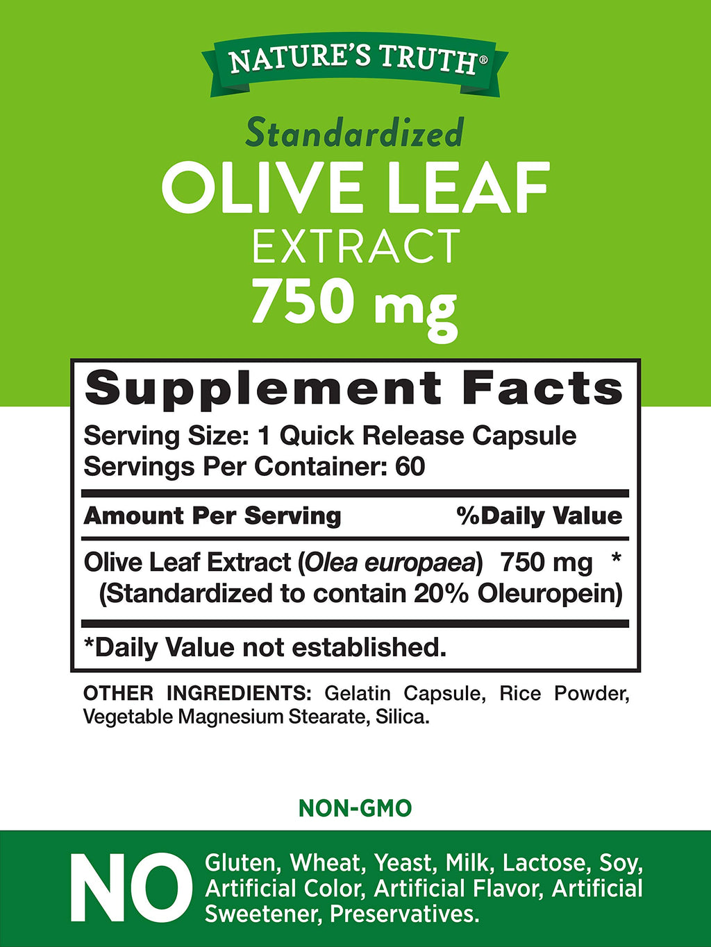non-GMO olive leaf supplement
