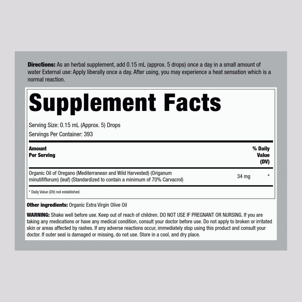 non-GMO oregano oil supplement