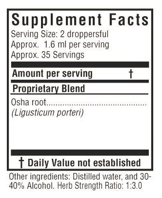Non-GMO Osha Root Extract dropper bottle