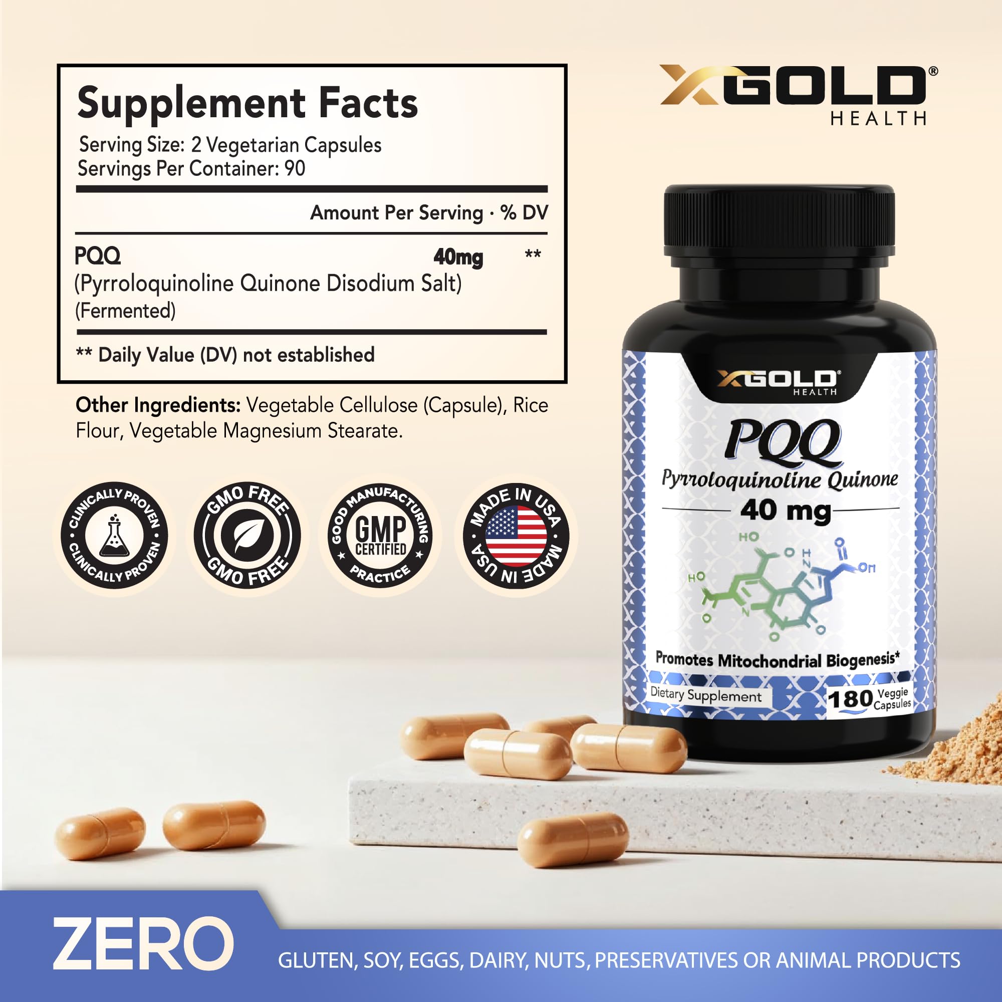 non-GMO PQQ capsules for brain health