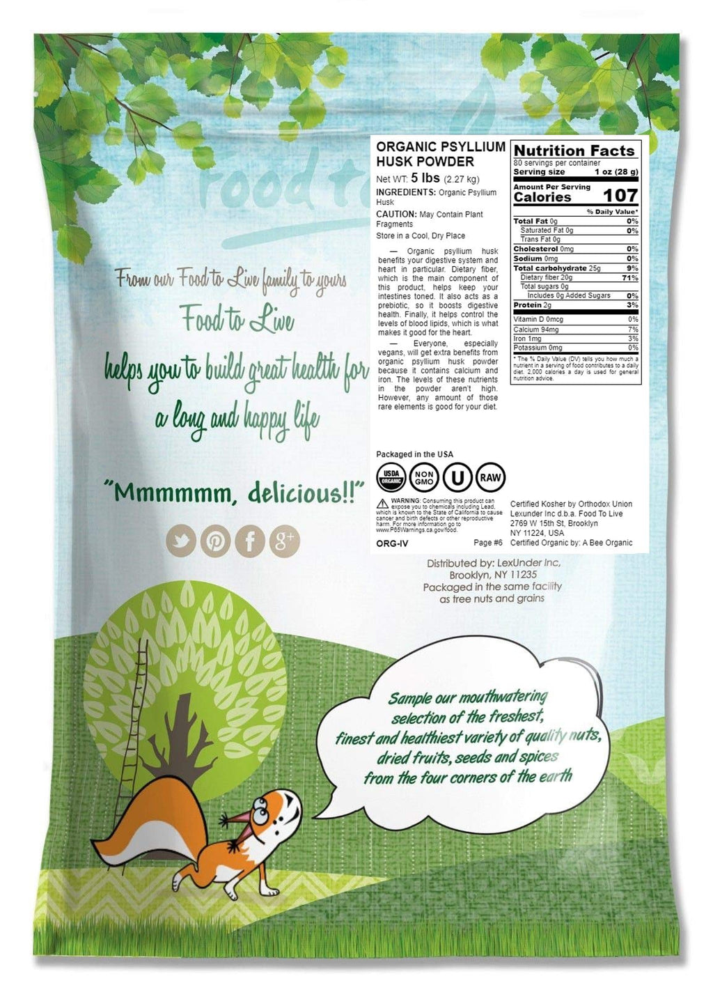 non-GMO psyllium for healthy gut