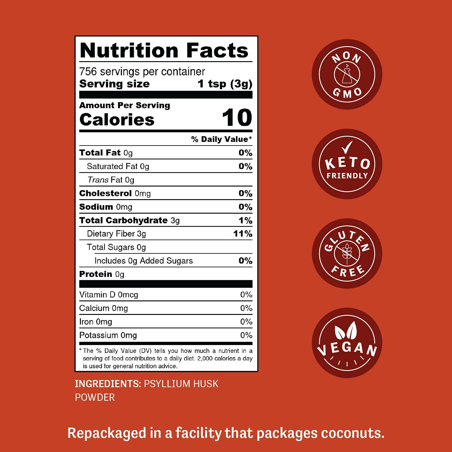 non-GMO psyllium husk powder