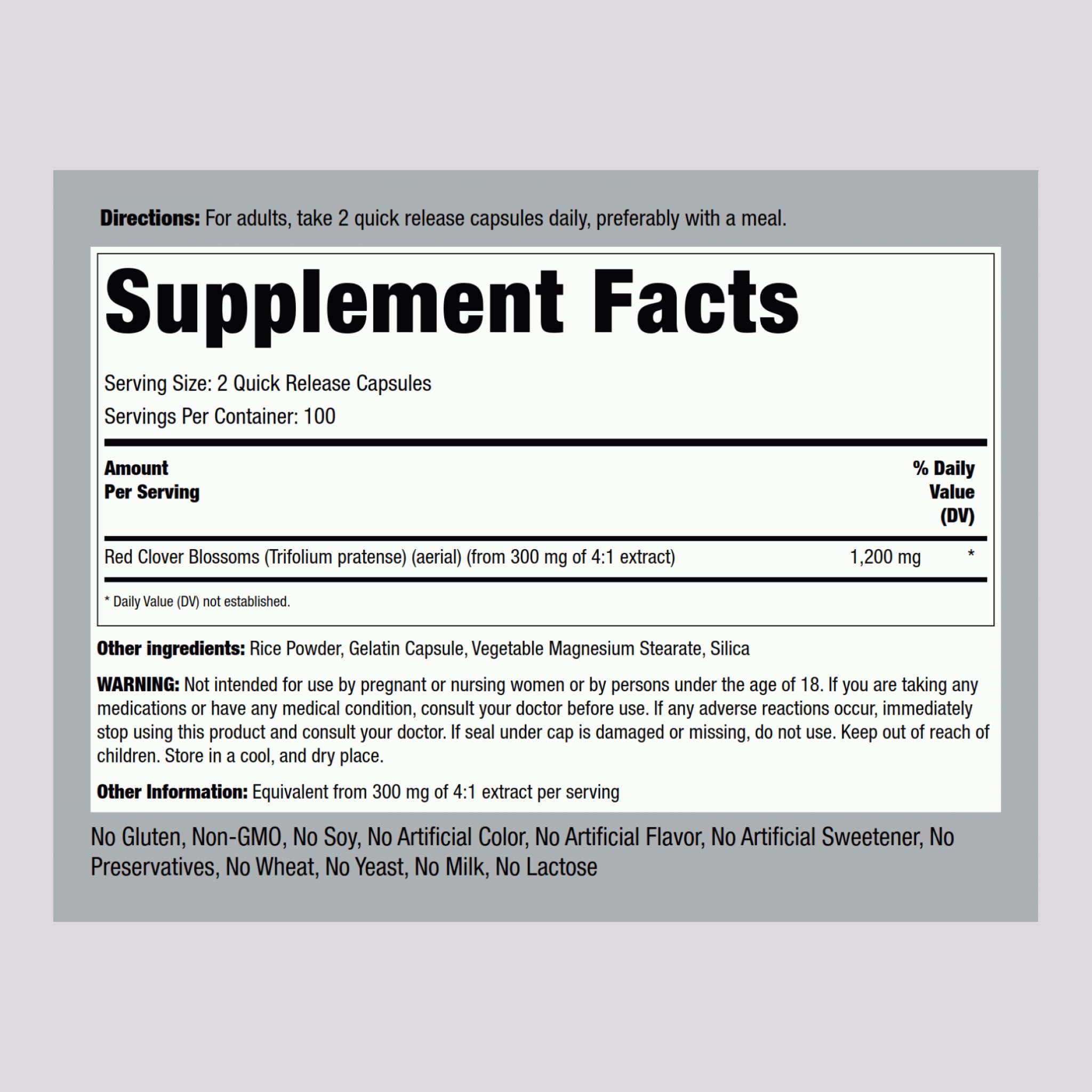 non-GMO red clover supplement