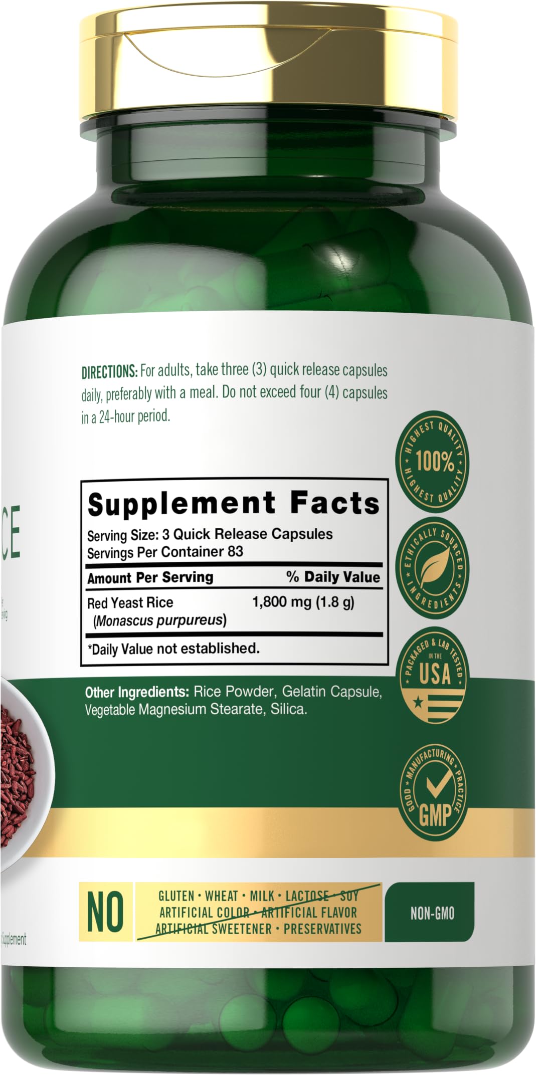 non-GMO red yeast rice supplement