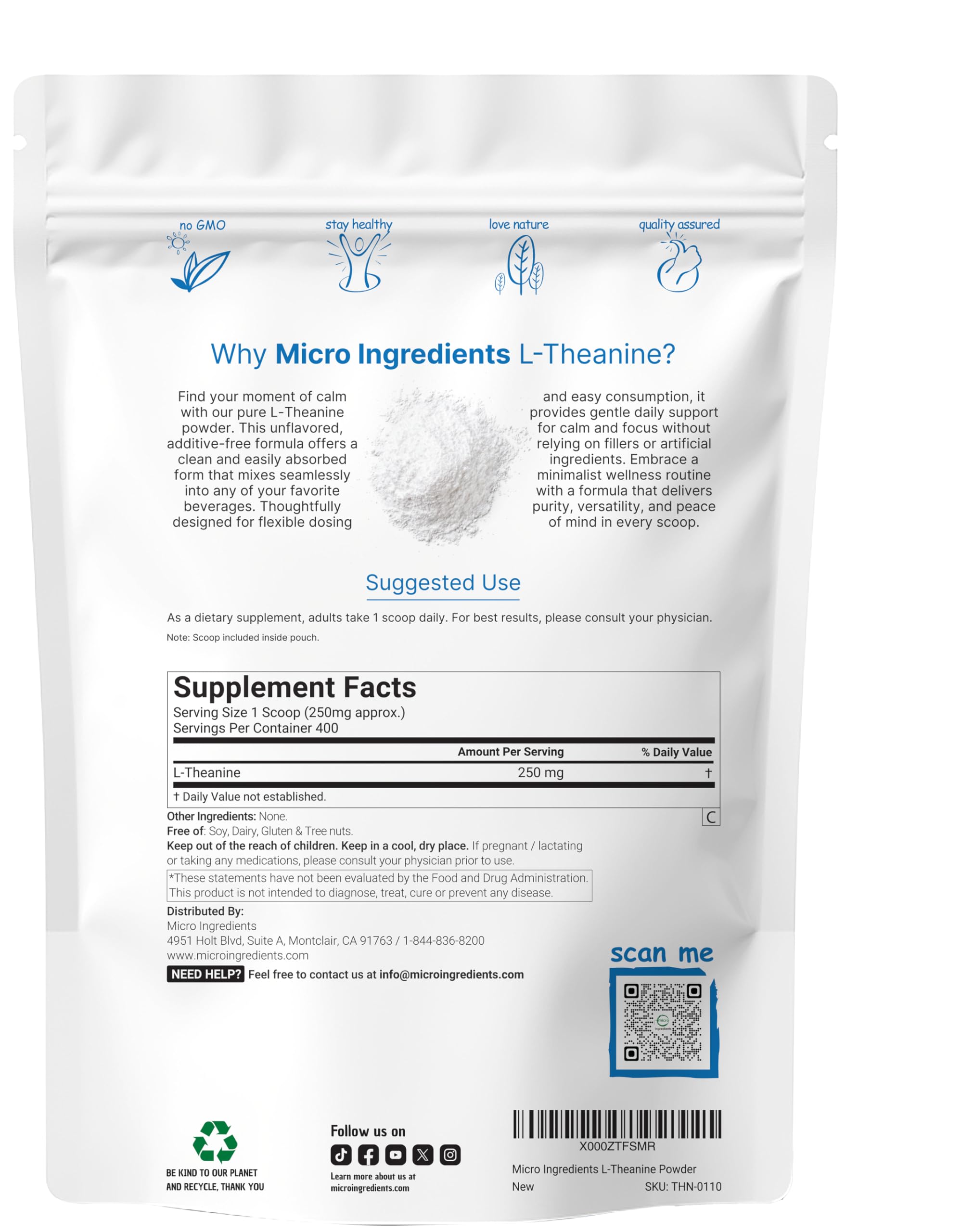 Non-GMO relaxation aid powder