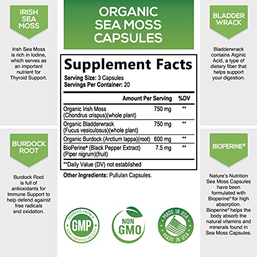 non-GMO sea moss capsules made in USA
