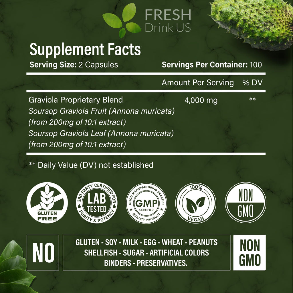 non-GMO soursop capsules for immunity