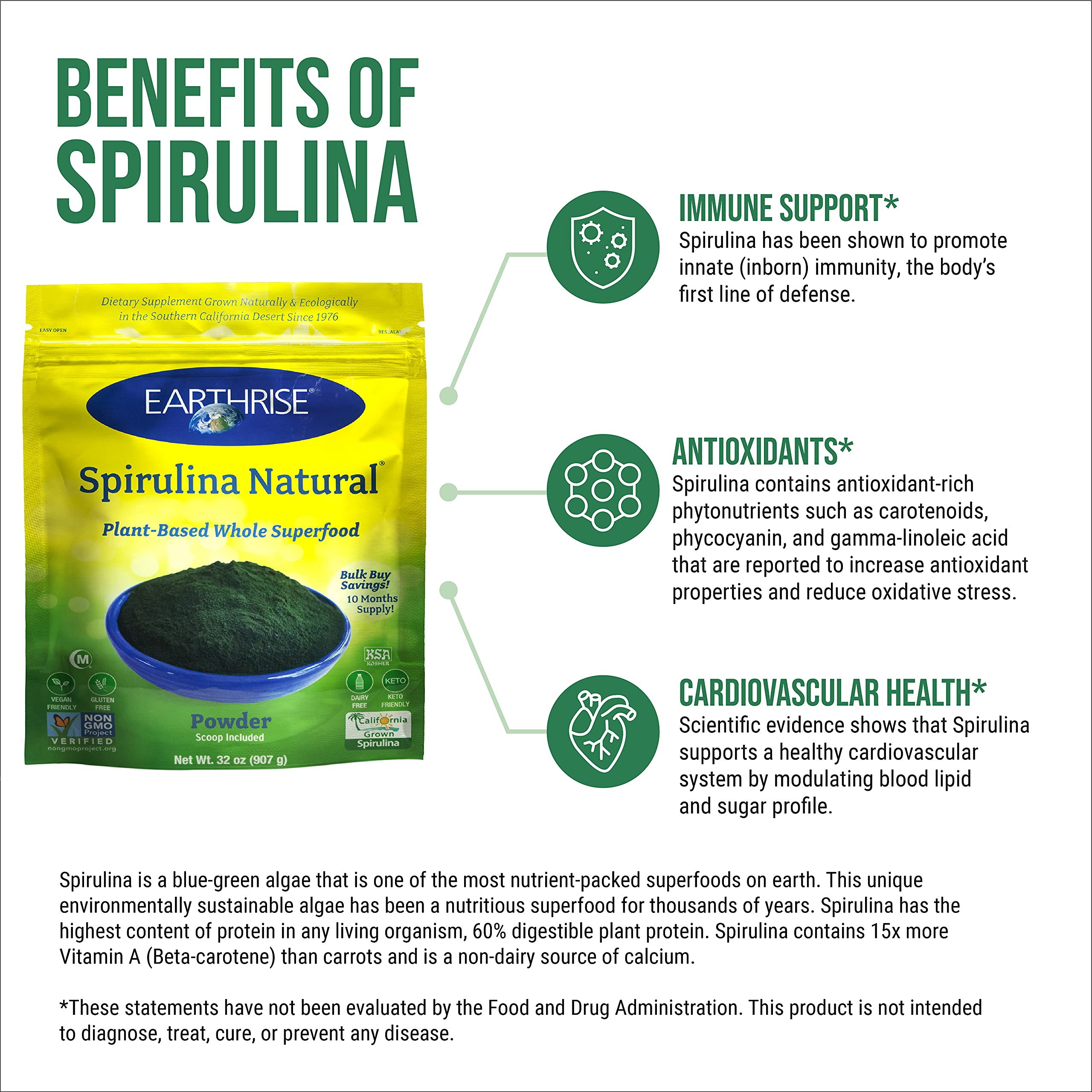 non-GMO spirulina for clean nutrition