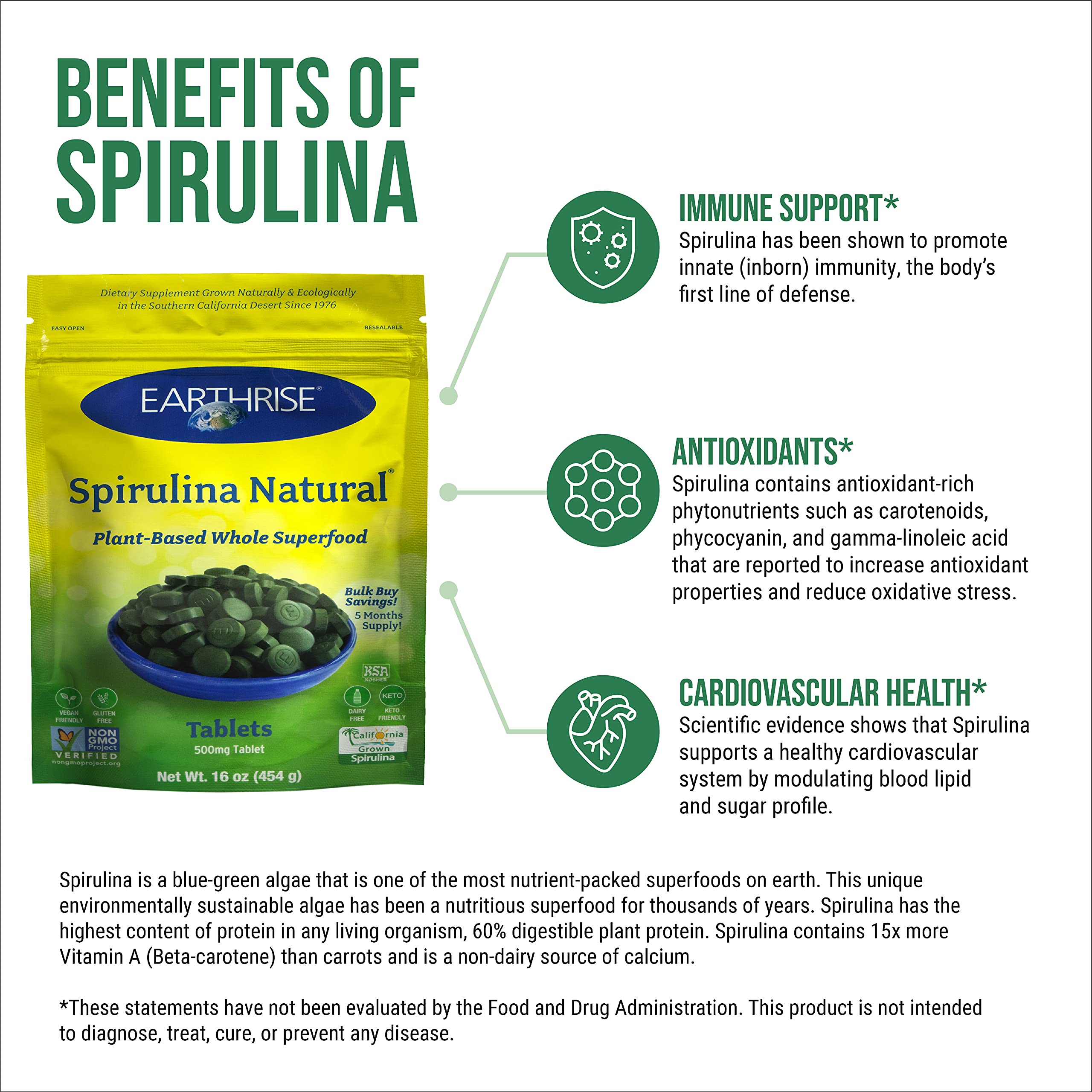 non-GMO spirulina for wellness