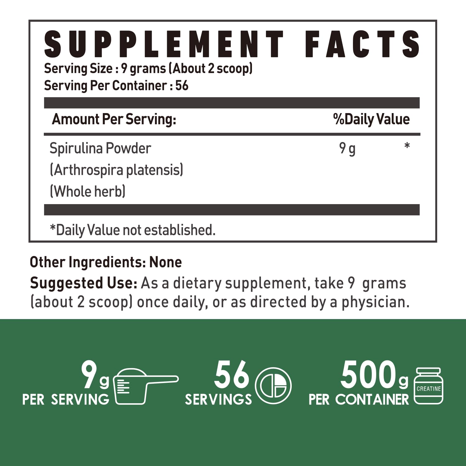 Non-GMO spirulina powder for health