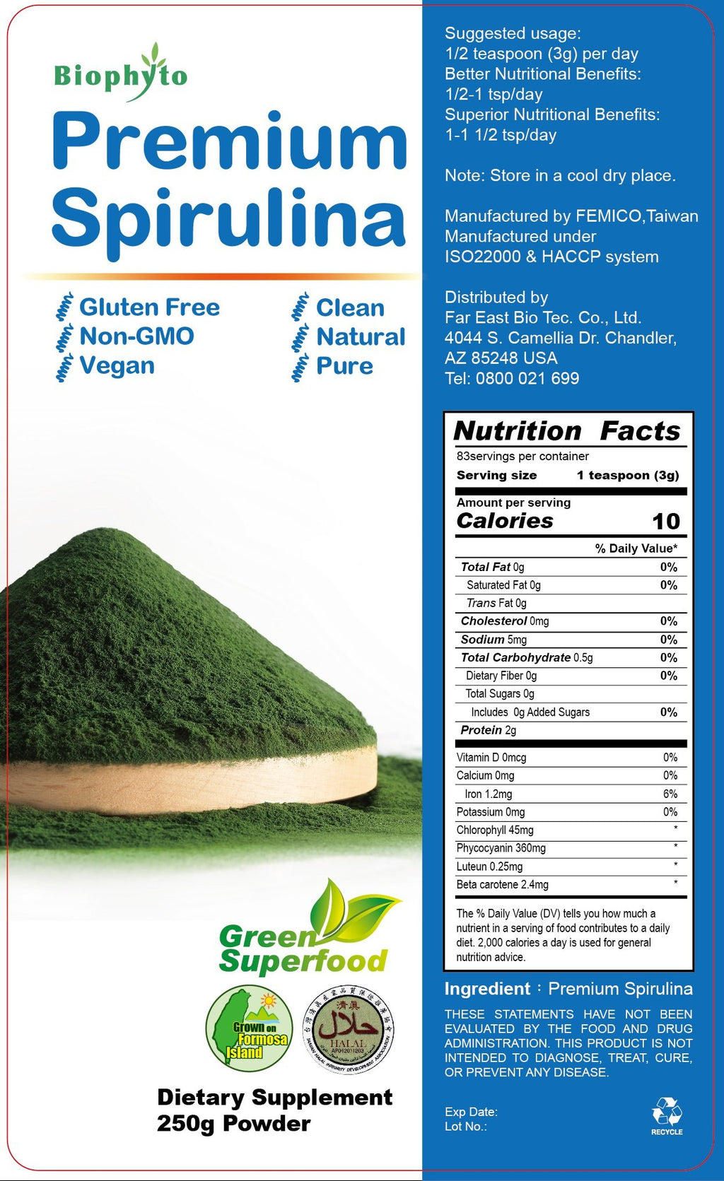 Non-GMO spirulina powder health benefits