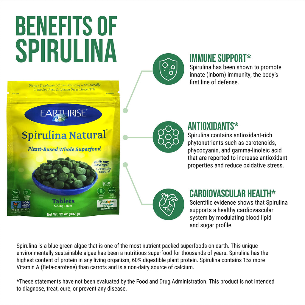 Non-GMO spirulina rich in vitamins