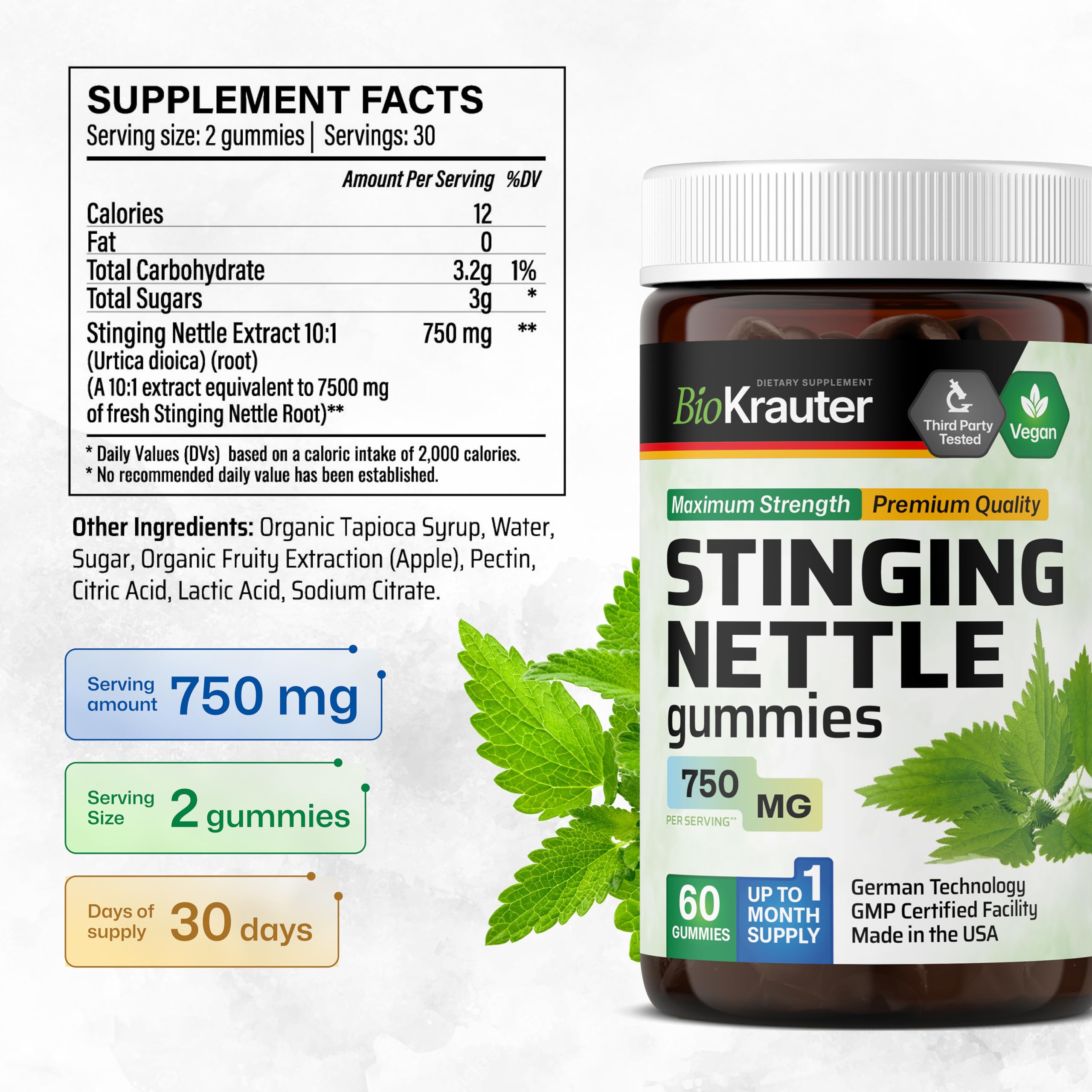 non-GMO stinging nettle gummies