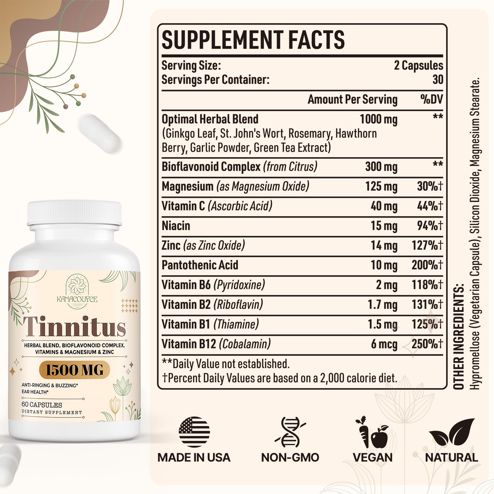 non-GMO tinnitus relief formula