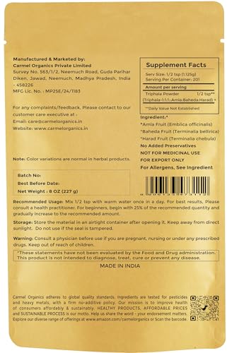 non-GMO triphala powder for wellness