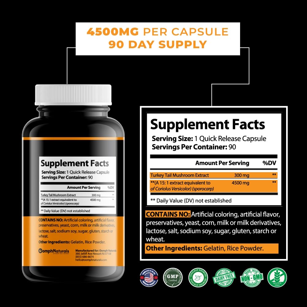 Non-GMO Turkey Tail mushroom supplements