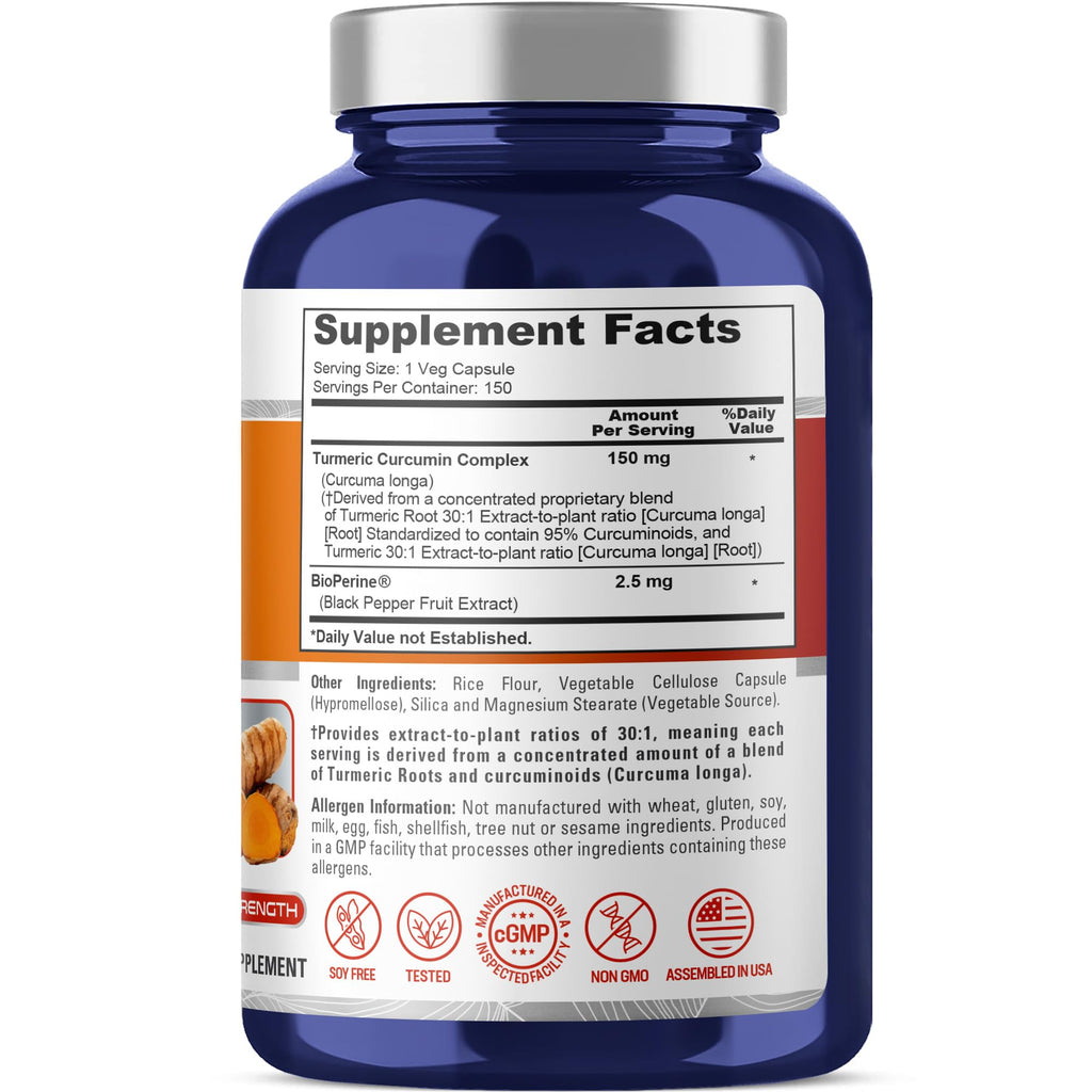 non-GMO turmeric capsules with bioperine