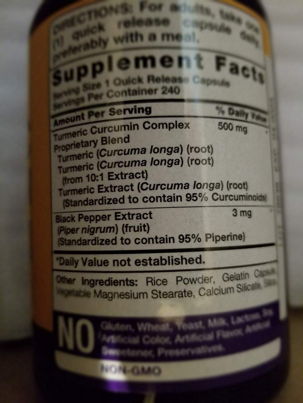 non-GMO turmeric herbal supplement