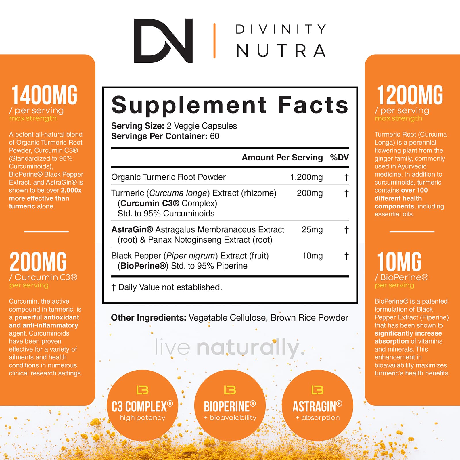non-GMO turmeric supplement capsules