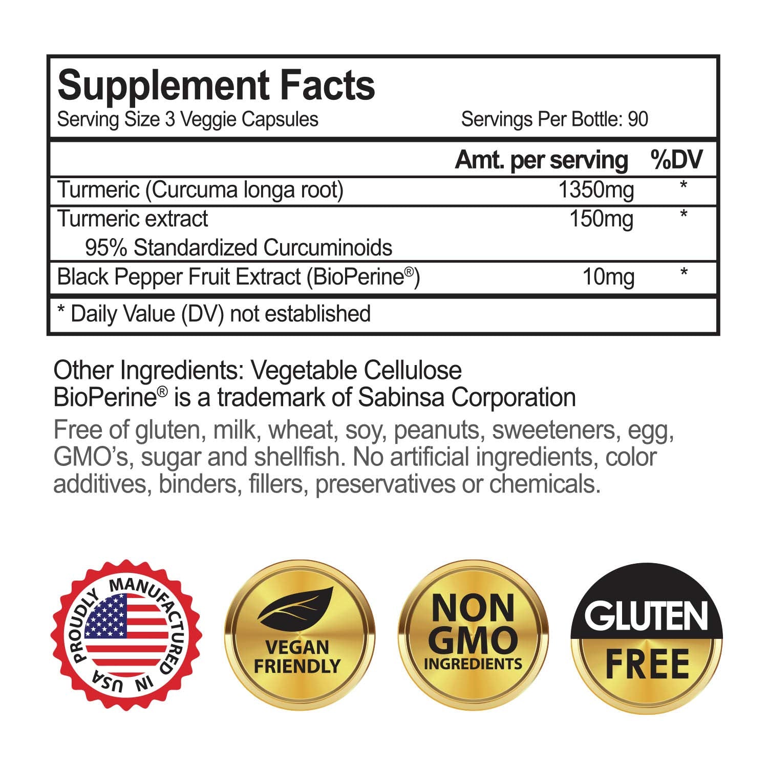 non-GMO turmeric supplement for health