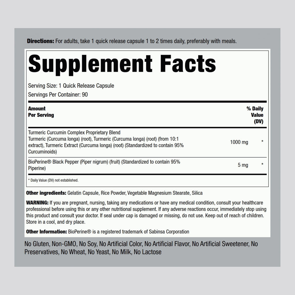 Non-GMO turmeric supplement for health