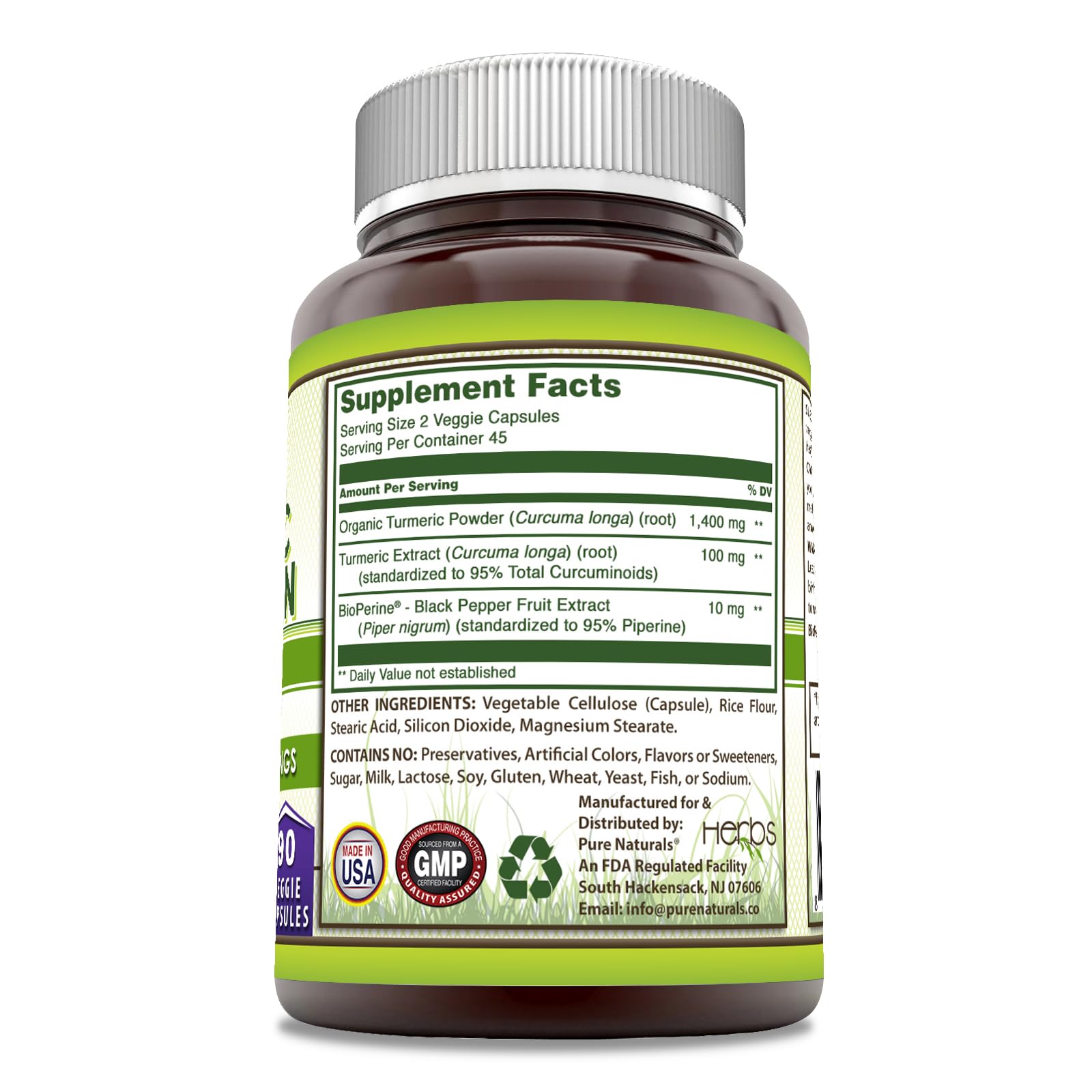 Non-GMO turmeric with black pepper extract
