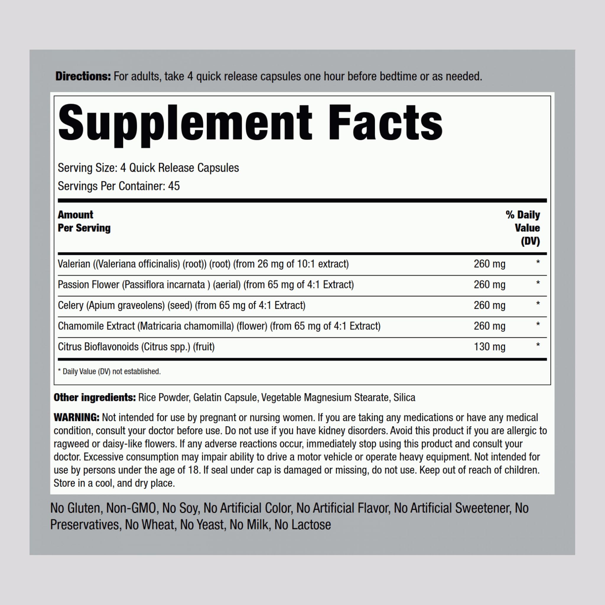 non-GMO valerian pills for stress relief