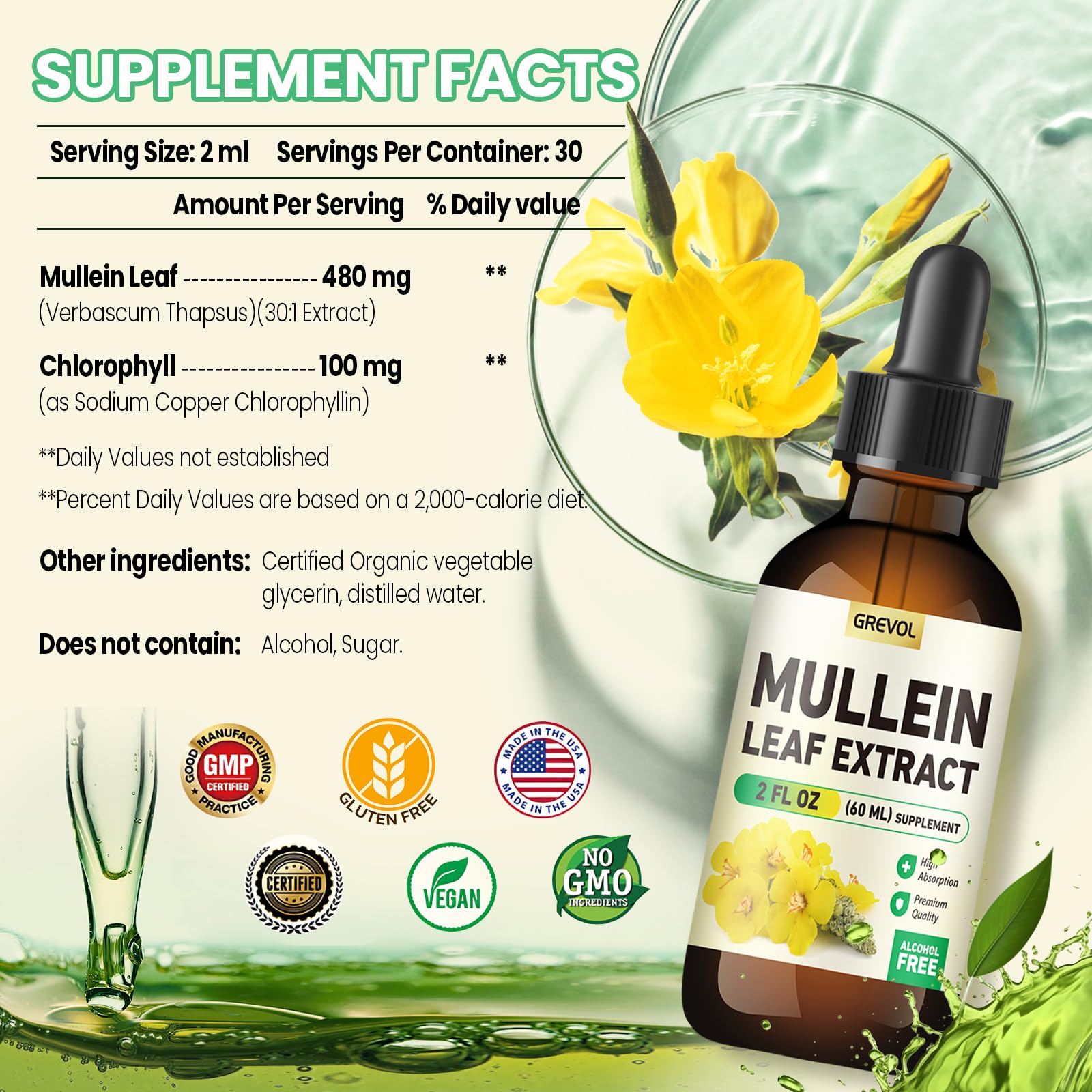 Non-GMO vegan mullein extract tincture