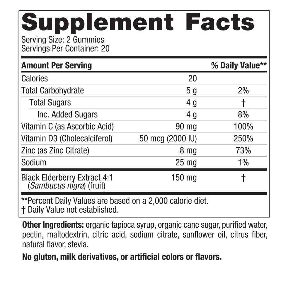 non-GMO vegetarian elderberry gummies